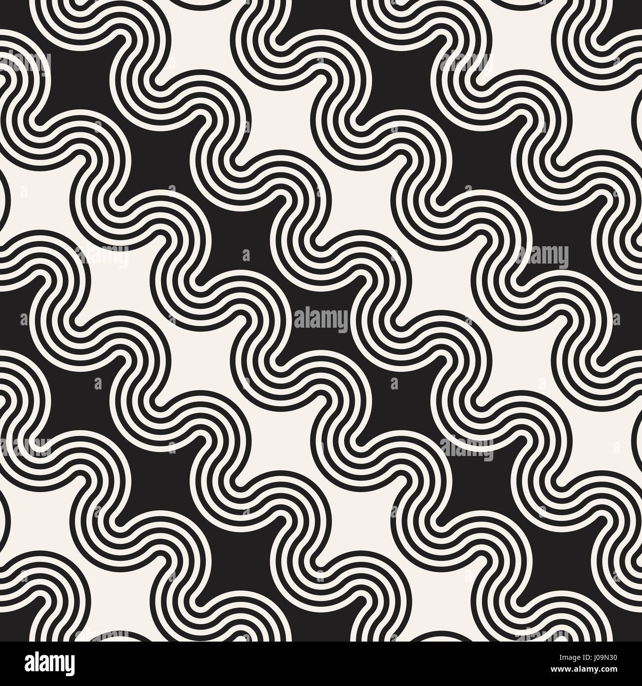 Seamless wavy lines pattern. Repeating vector texture. Stylish stripes ...