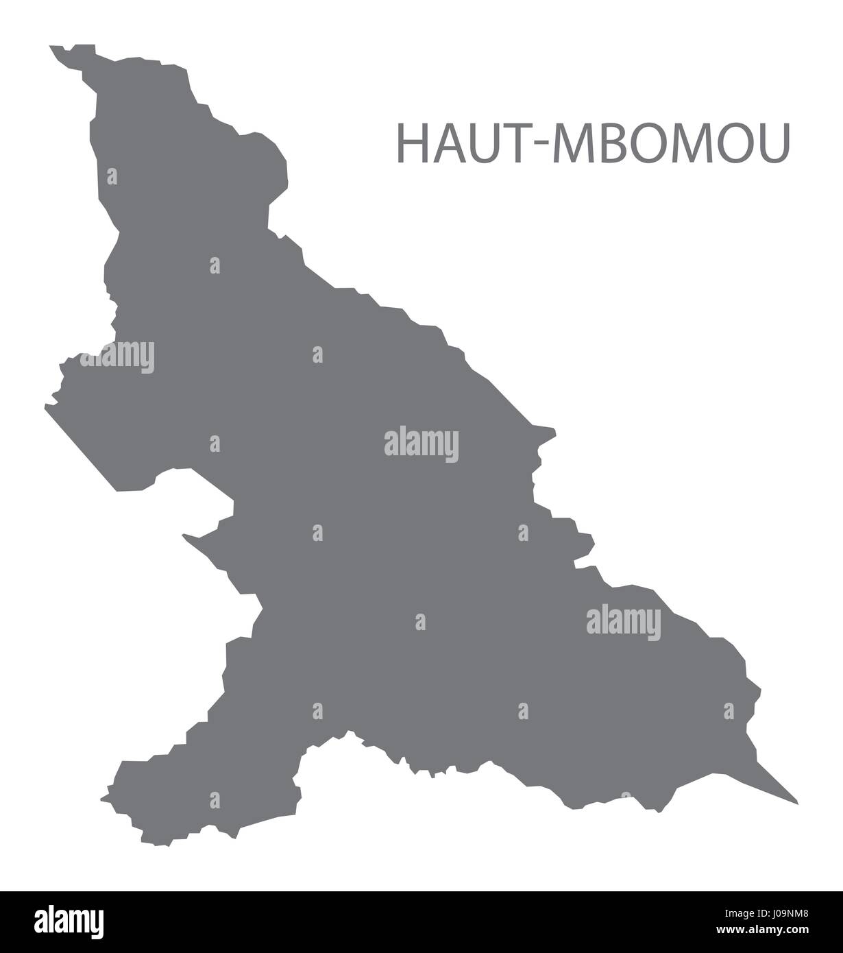 Haut-Mbomou prefecture map grey illustration silhouette Stock Vector ...
