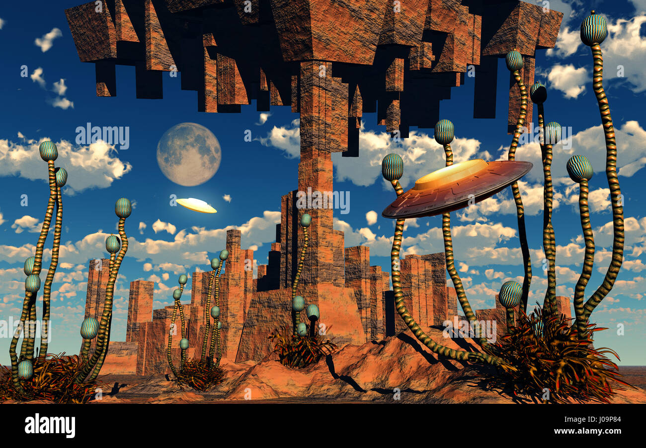 The Surface Of A Distant Alien Planet Stock Photo - Alamy