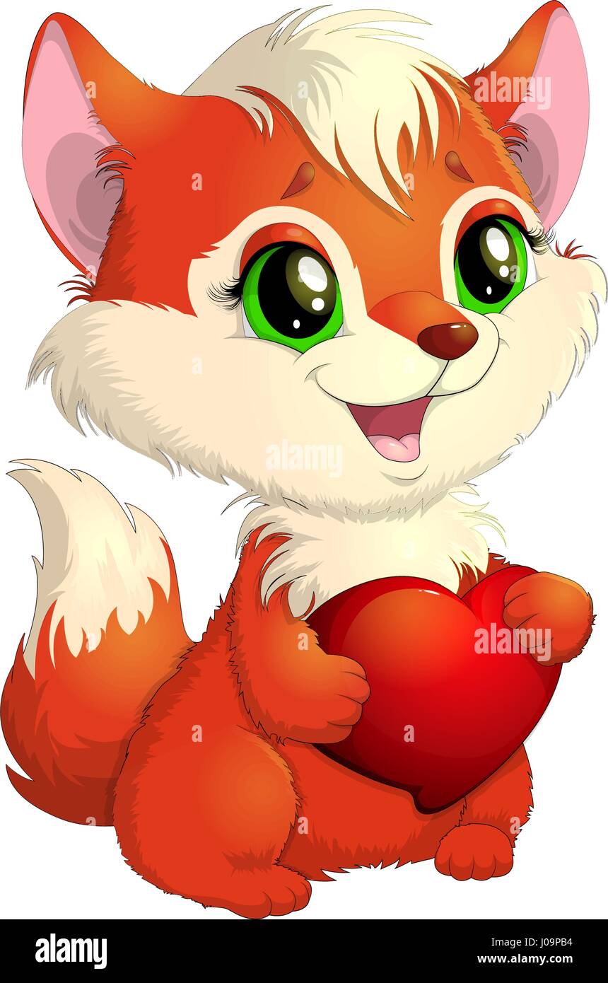Fox and heart Stock Vector Image & Art - Alamy