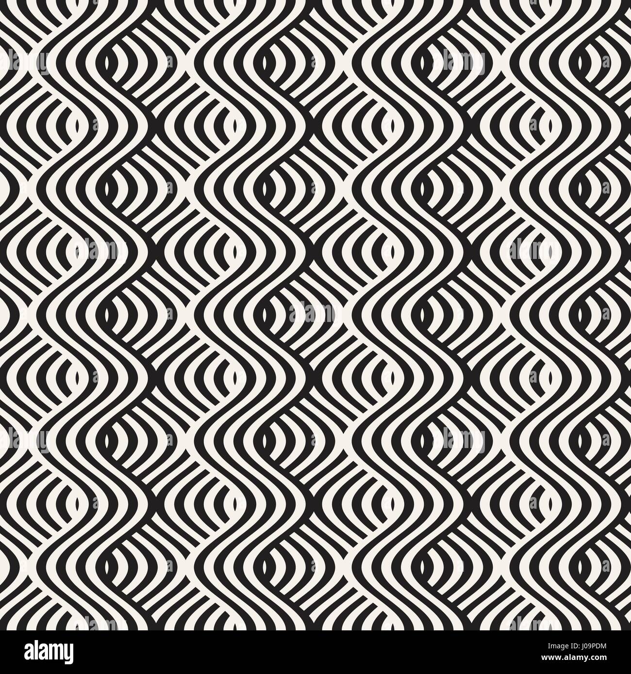 Abstract geometric pattern with wavy lines. Interlacing rounded stripes ...