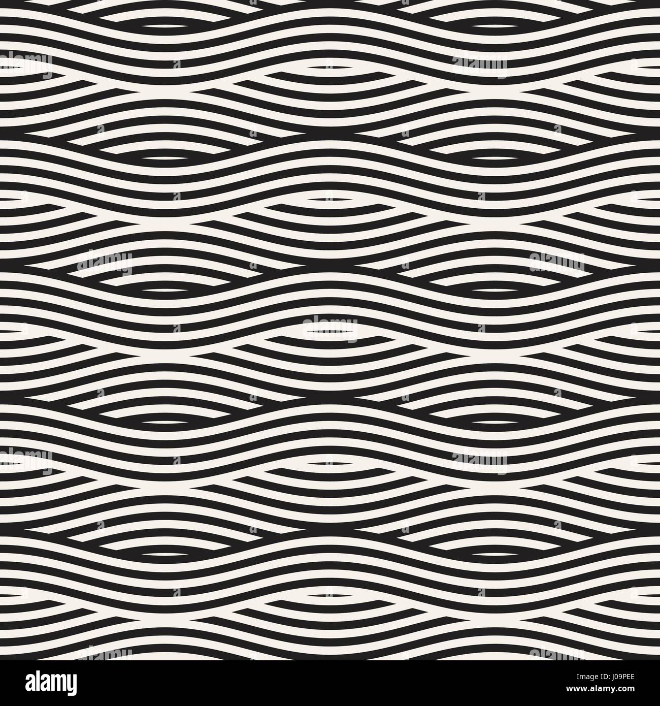 Abstract geometric pattern with wavy lines. Interlacing rounded stripes ...