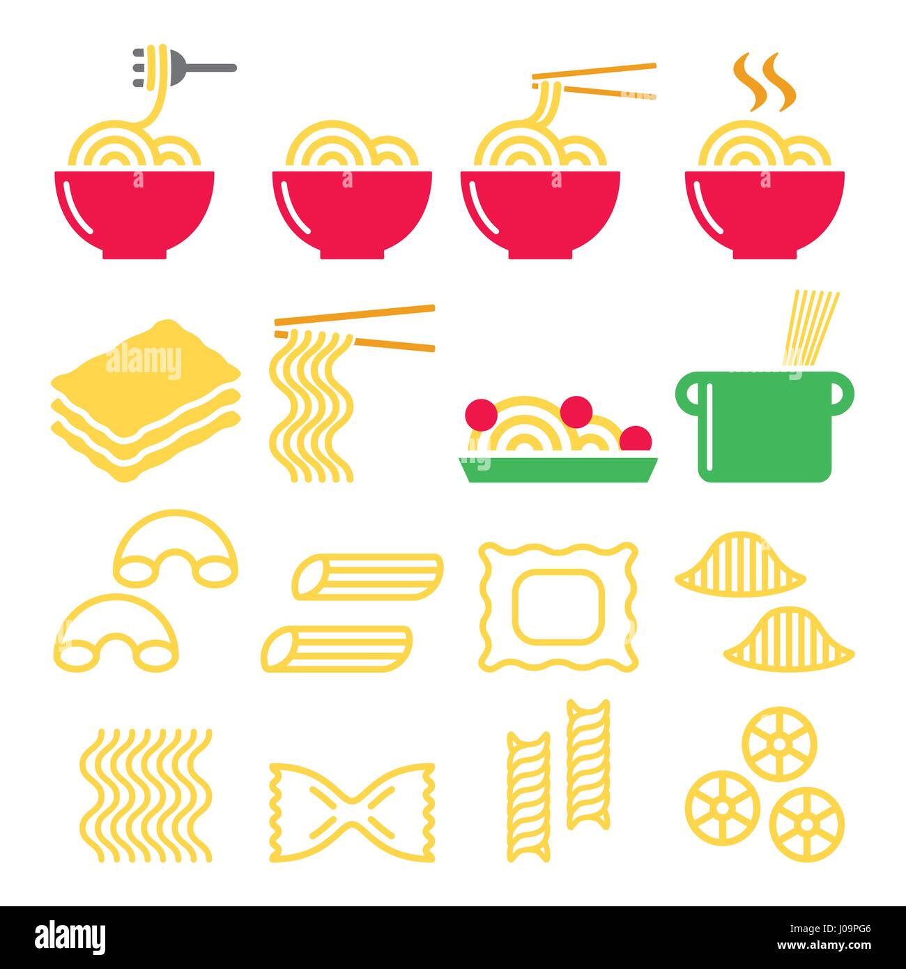 Raw penne pasta on Stock Vector Images - Alamy