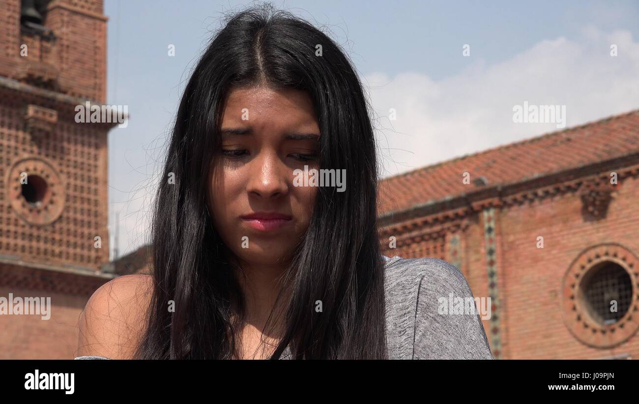 Timid Teen Shy Girl Stock Photo - Alamy