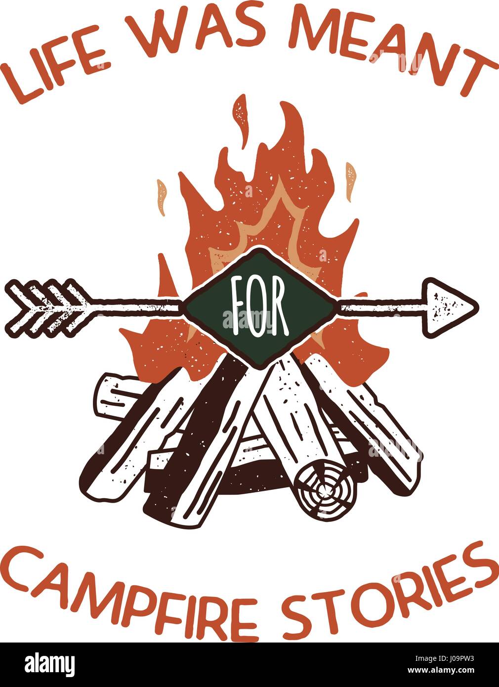 Vintage adventure Hand drawn label design. "The Adventure Begins" sign ...