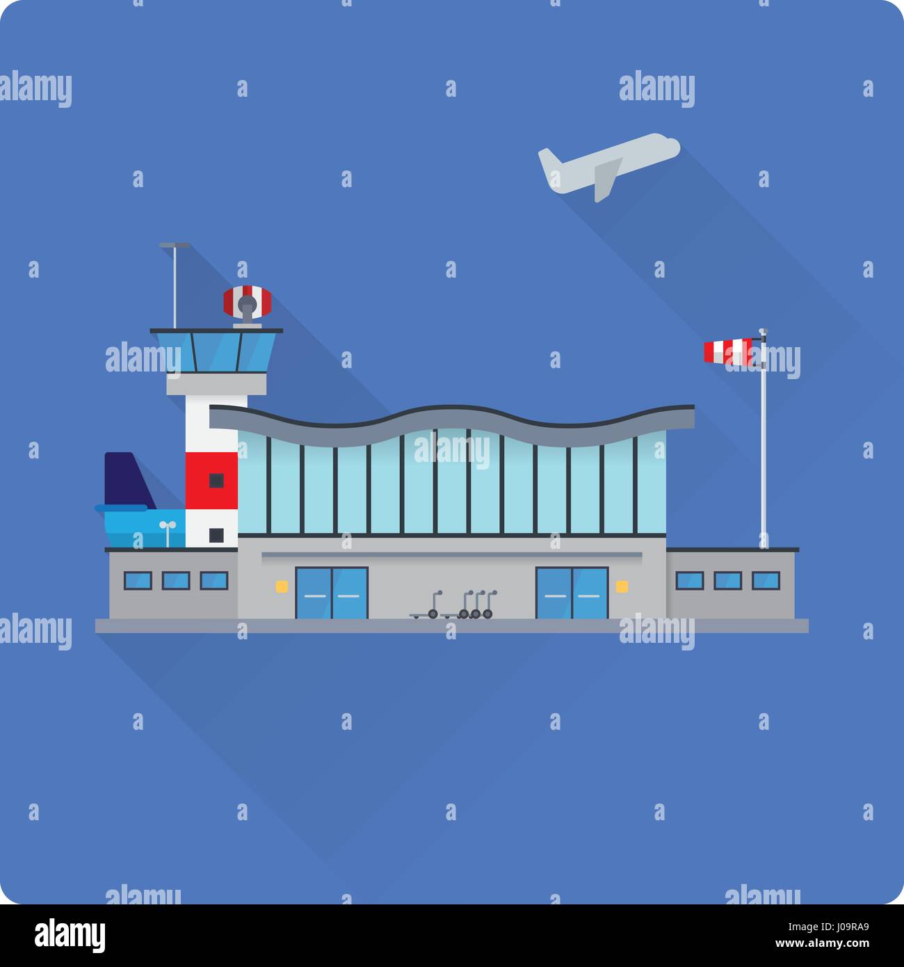 flat design long shadow airport building vector illustration Stock ... flat design long shadow airport building vector illustration Stock ...