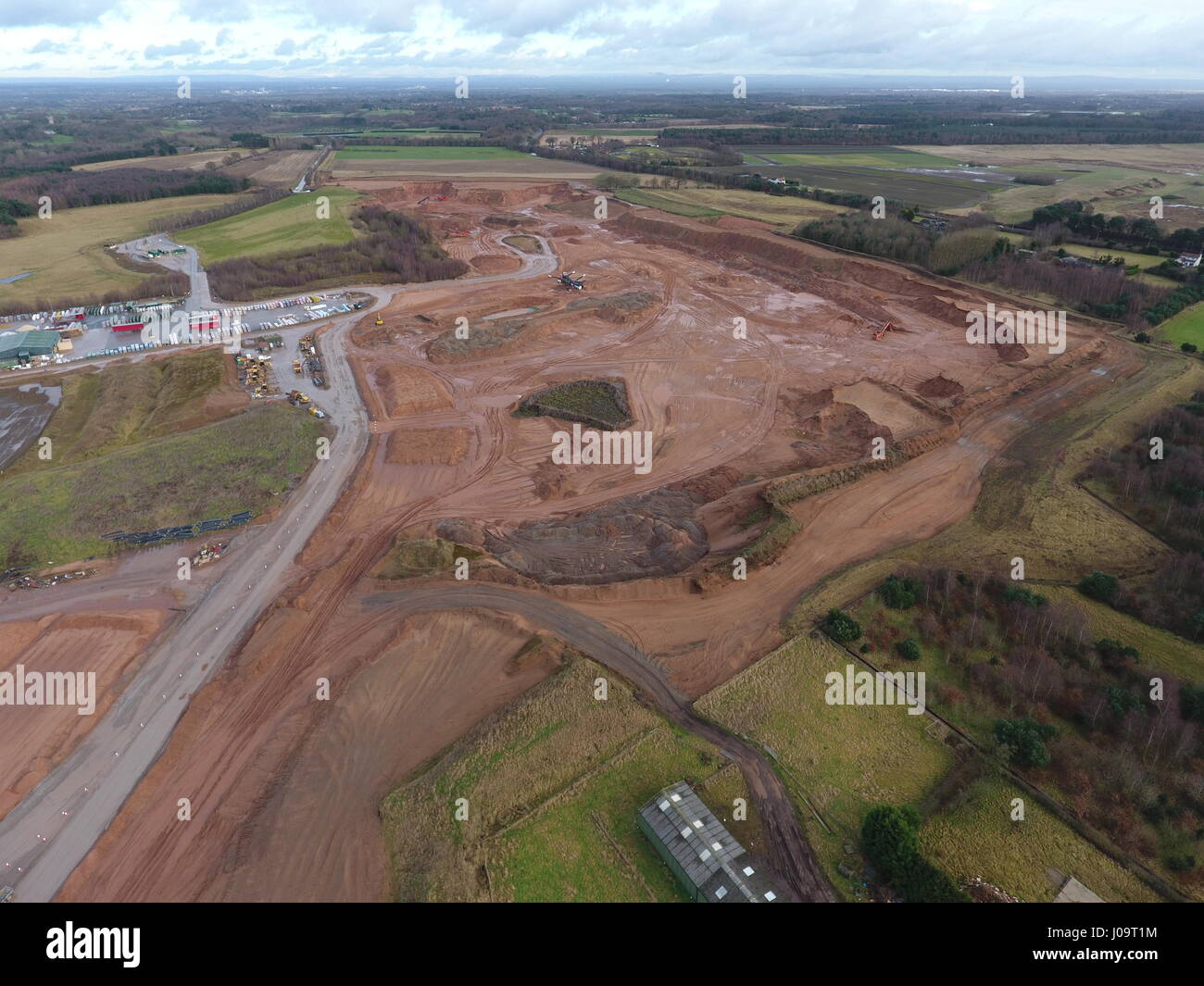 Aerial photograph of Oakmere Sand Quarry, Cheshire Stock Photo - Alamy