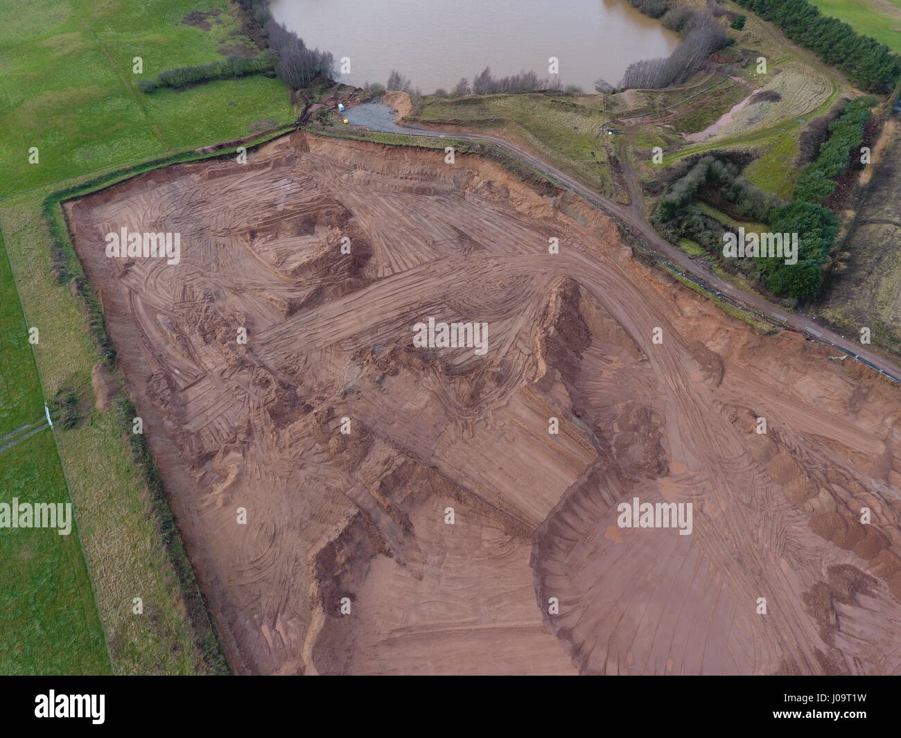 Aerial photograph of Oakmere Sand Quarry, Cheshire Stock Photo - Alamy