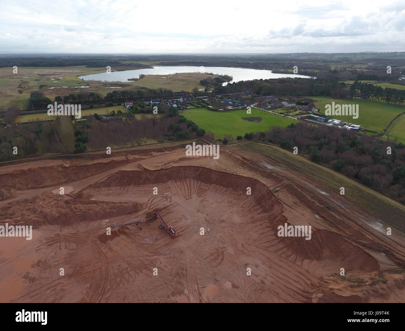 Aerial photograph of Oakmere Sand Quarry, Cheshire Stock Photo - Alamy