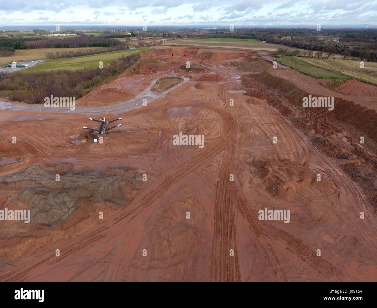 Aerial photograph of Oakmere Sand Quarry, Cheshire Stock Photo - Alamy