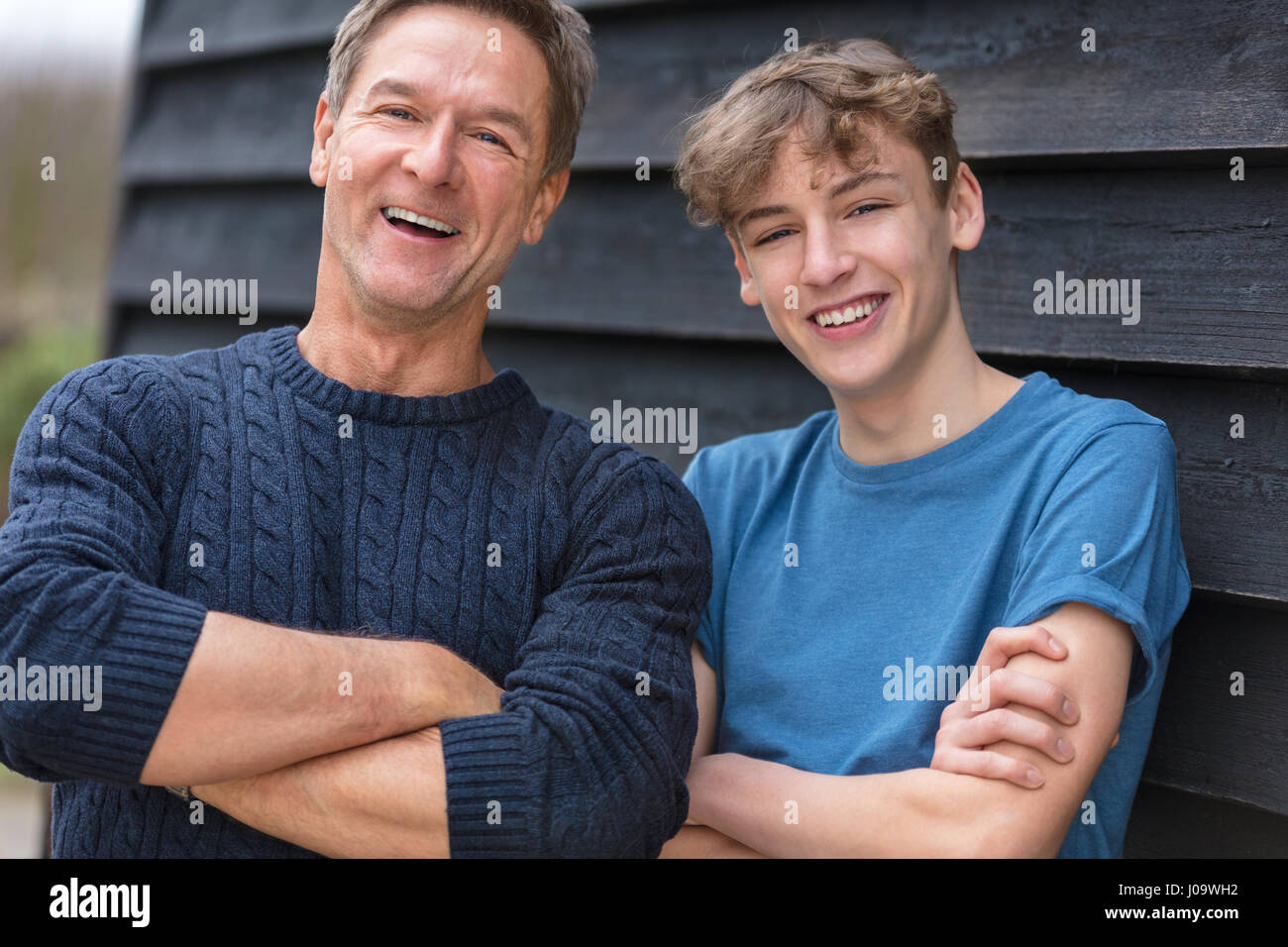 Father and teenage son happy hi-res stock photography and images - Alamy