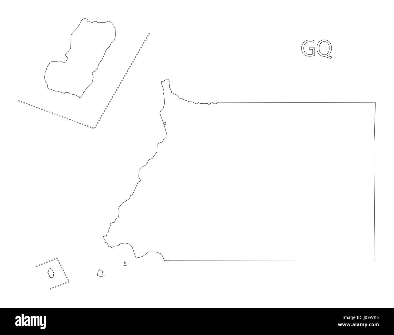 Equatorial Guinea outline silhouette map illustration Stock Vector ...