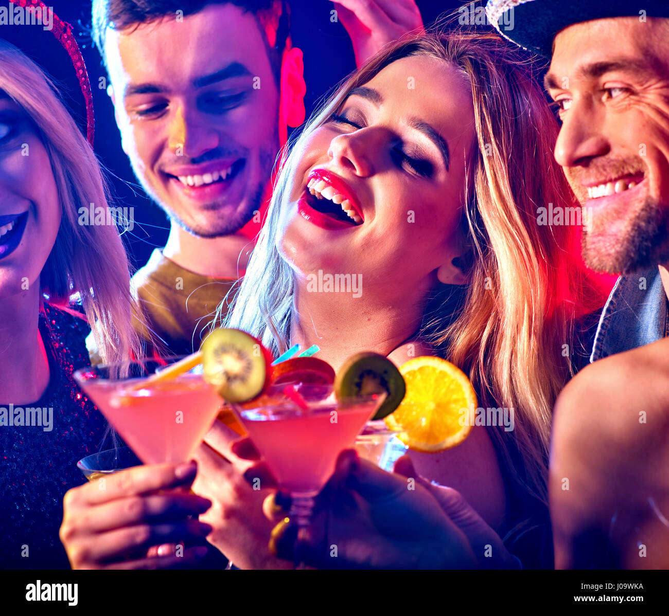 Cocktail party with group people dancing and drink cocktail Stock Photo ...
