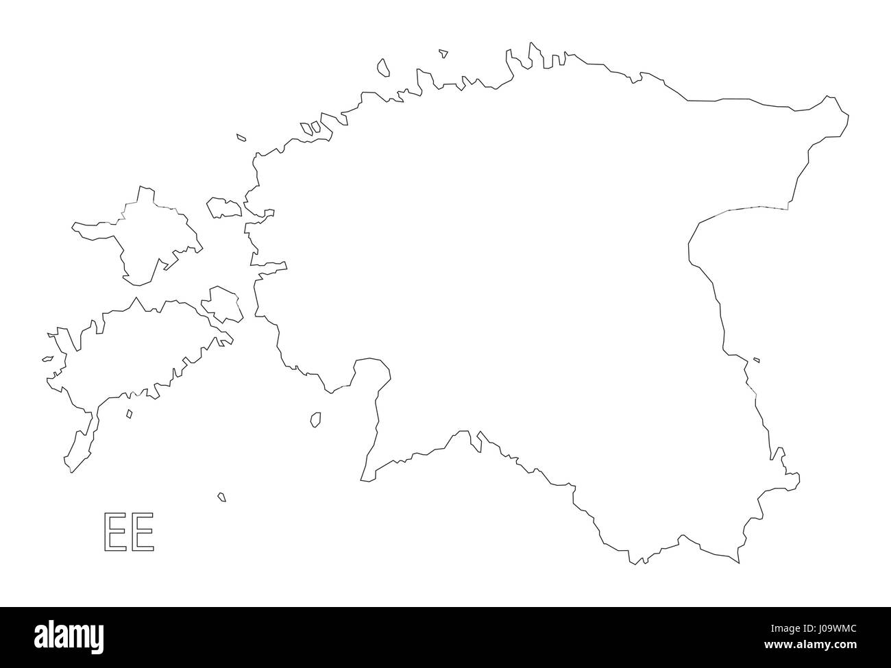 Estonia outline silhouette map illustration Stock Vector Image & Art ...