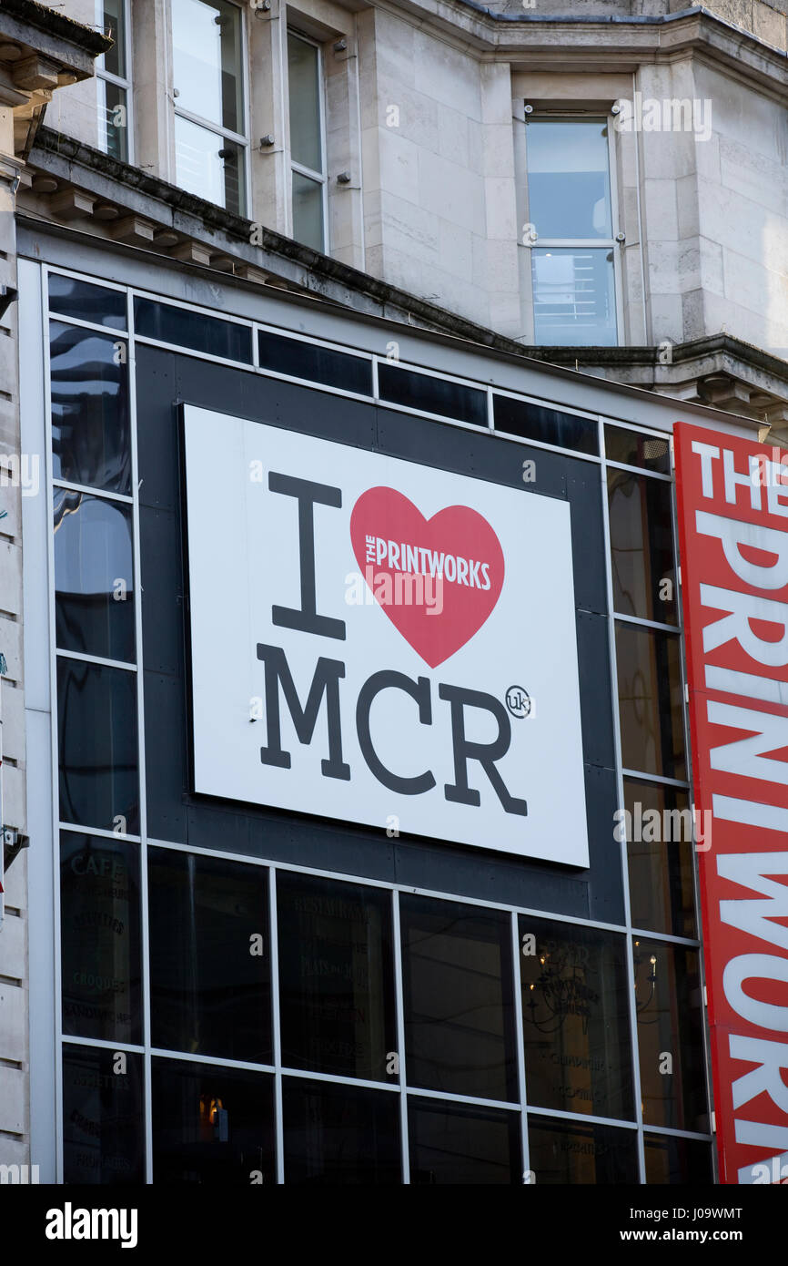 I Love Manchester, Printworks Media Hub, Manchester, Greater Manchester ...