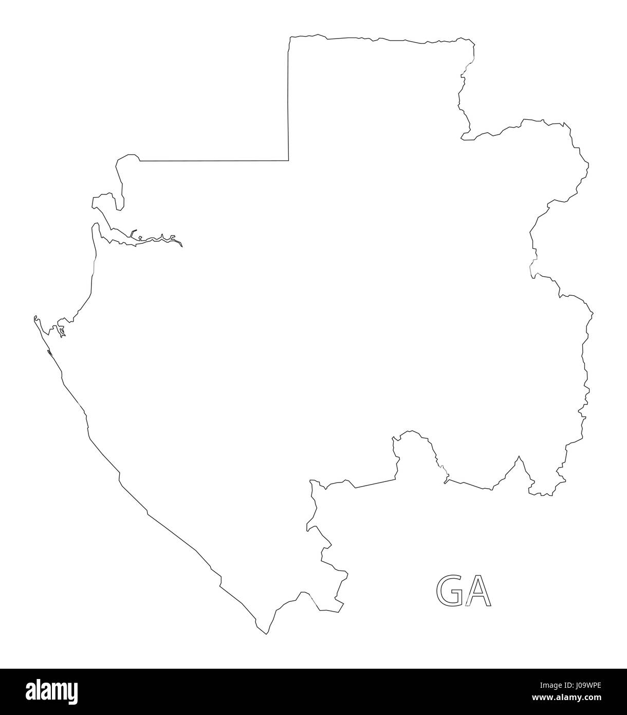 Gabon country border map Stock Vector Images - Alamy