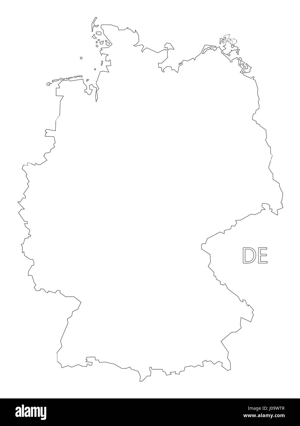 Germany Outline Silhouette Map Illustration Stock Vector Image And Art