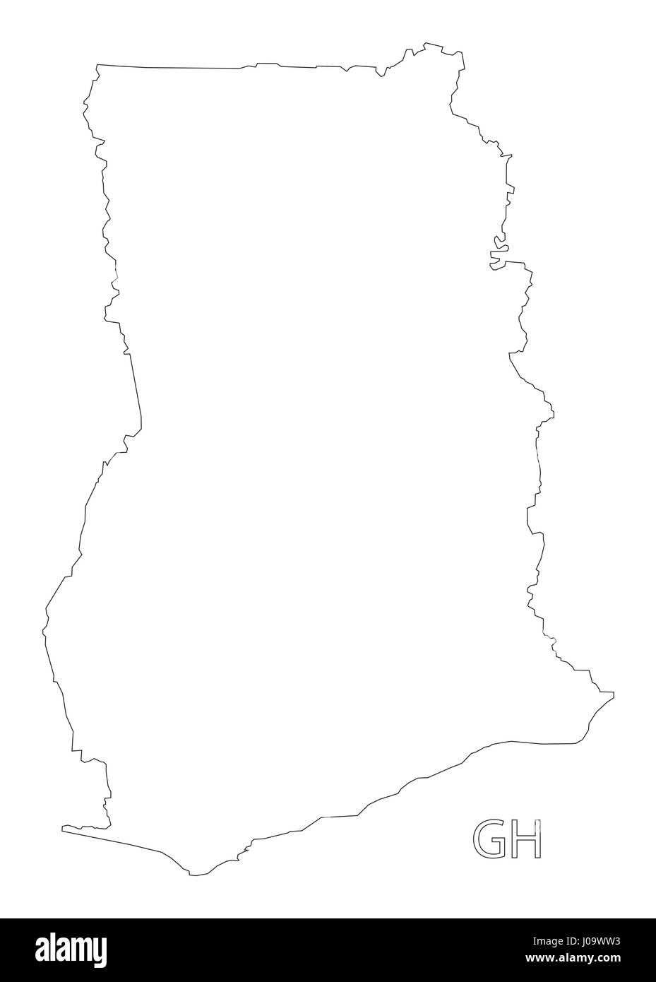 Ghana outline silhouette map illustration Stock Vector Image & Art - Alamy
