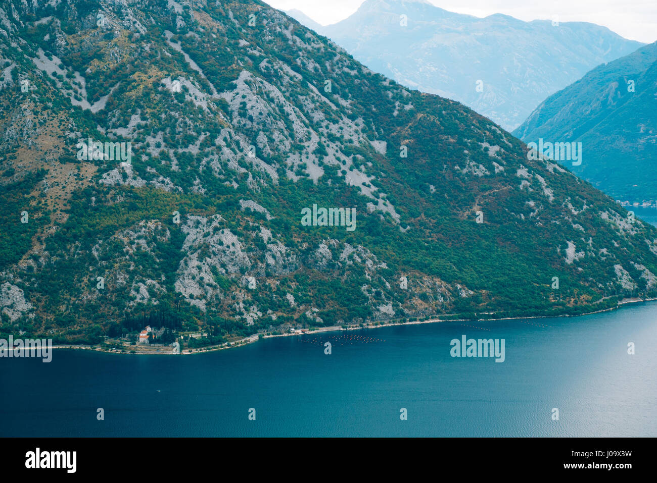 Monastery of Banja on the shore of Kotor Bay, between the cities Stock ...