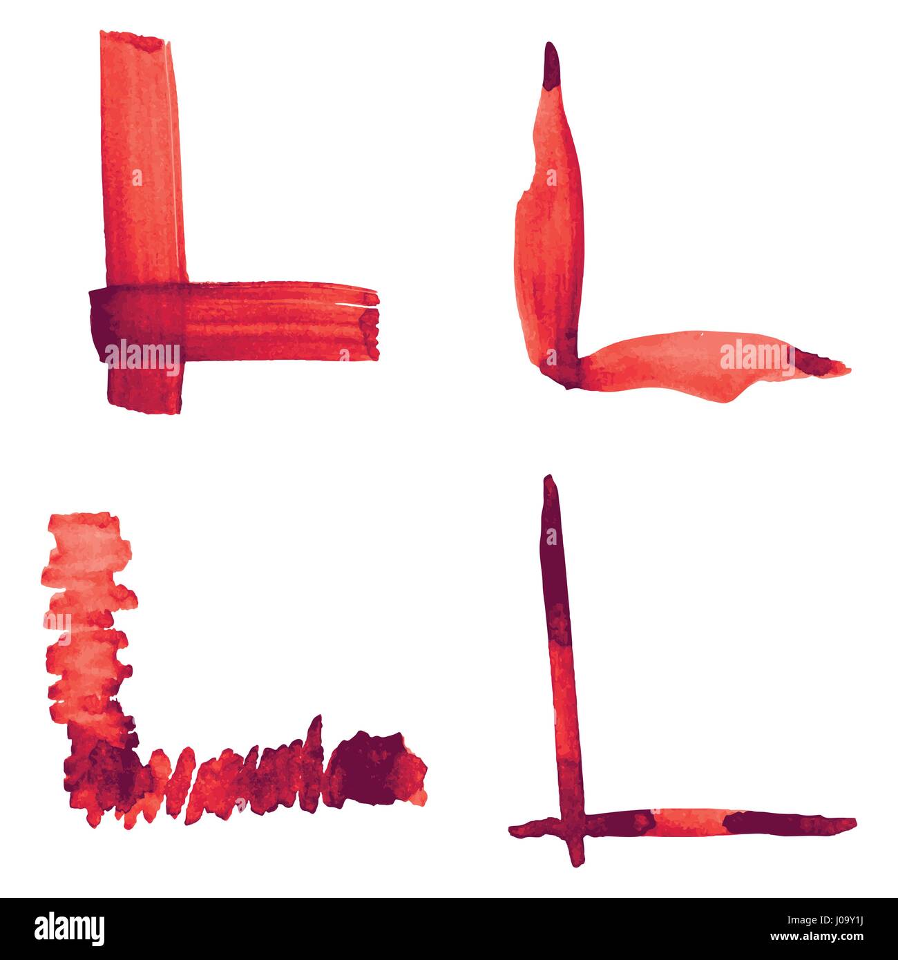 Vector set of paint strokes forming frame angle Stock Vector Image ...