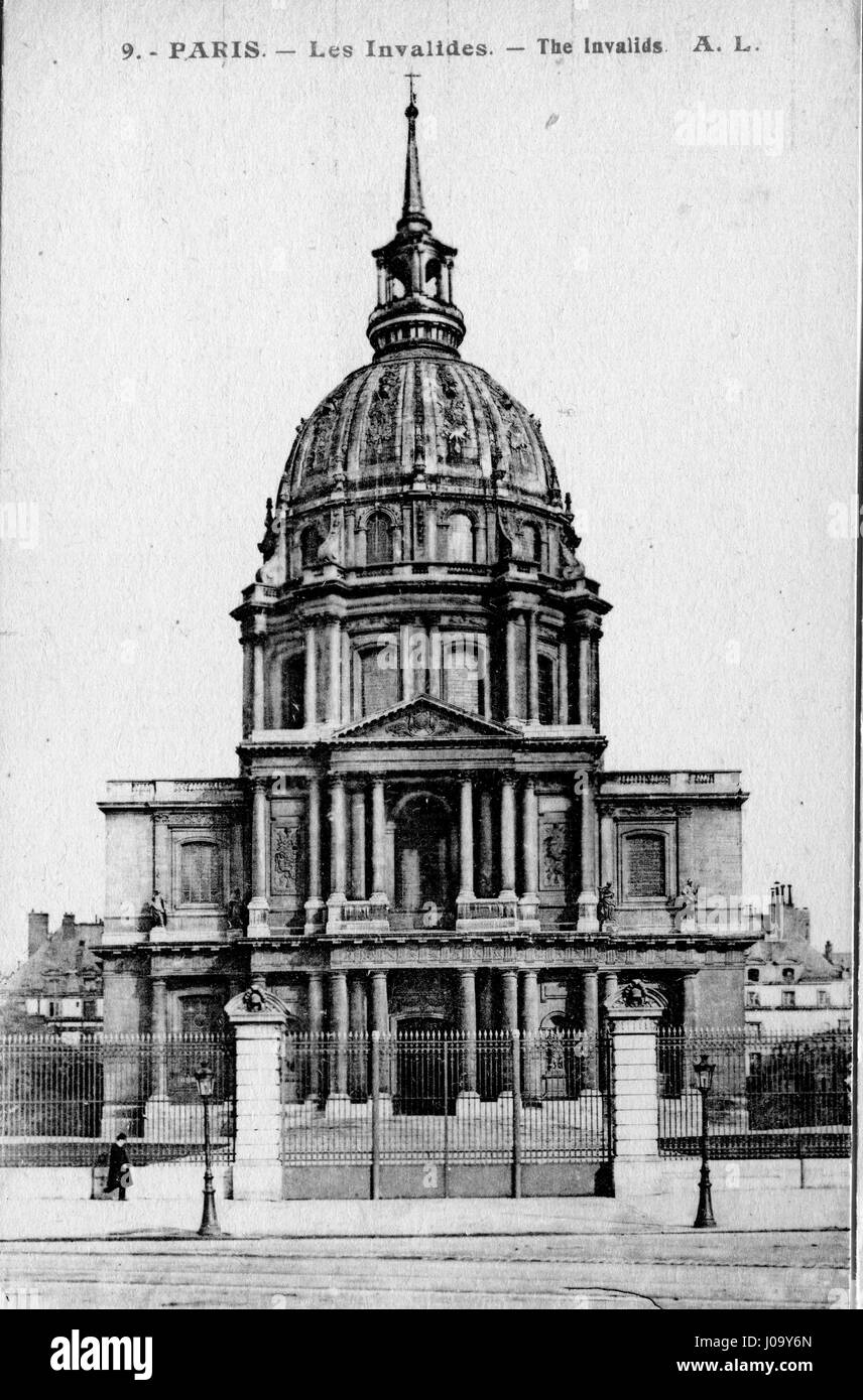 Historical Postcard. Paris, France, les Invalides Stock Photo - Alamy