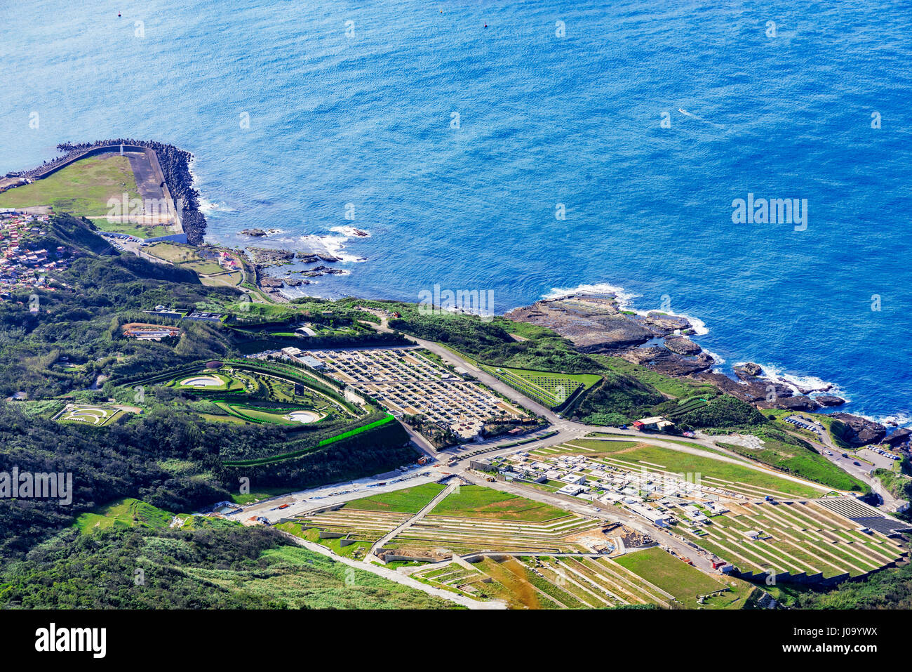 Countryside farmland and ocean view in Taiwan Stock Photo - Alamy