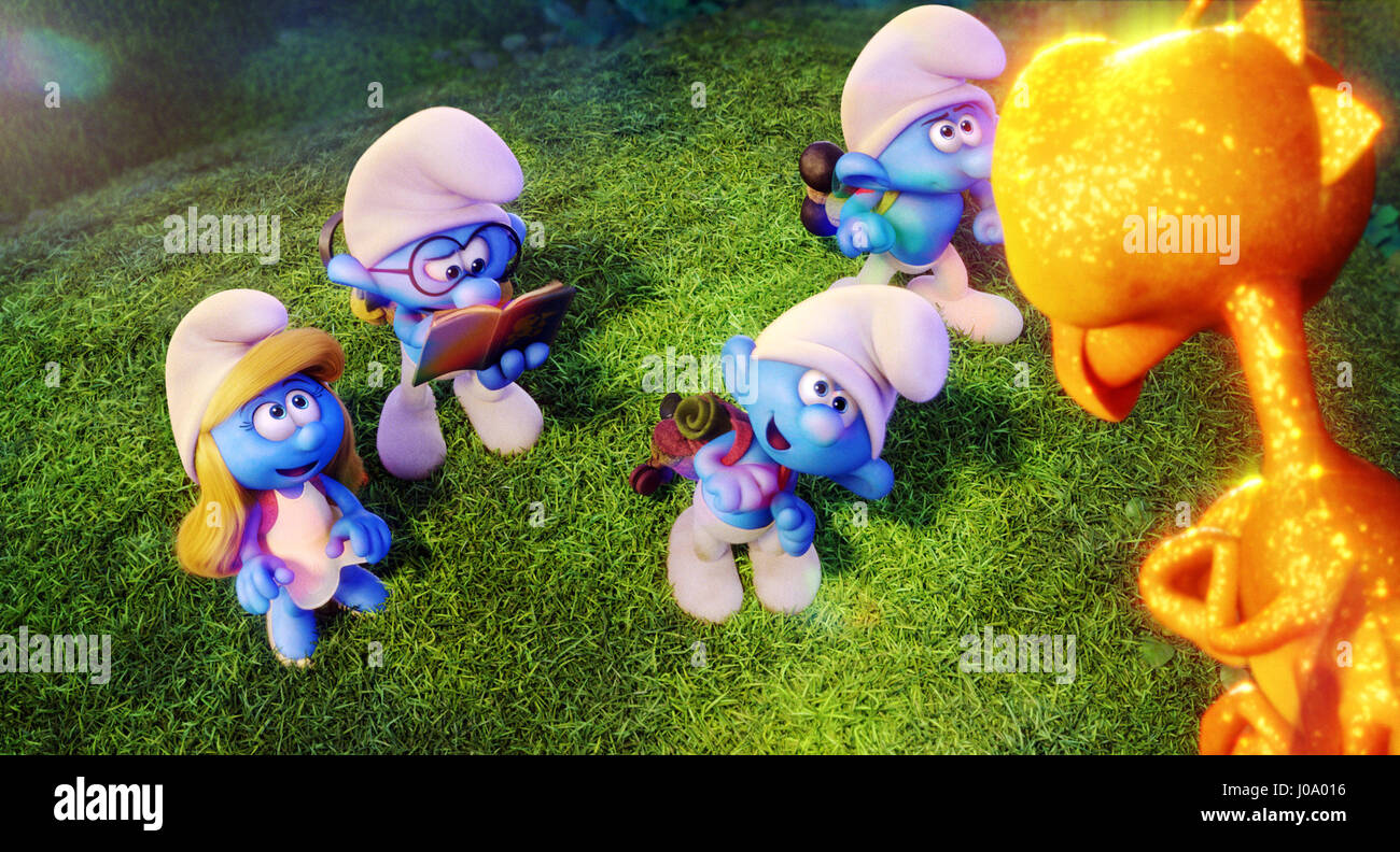 SMURFS: THE LOST VILLAGE, from left: Smurfette (voice: Demi Lovato ...