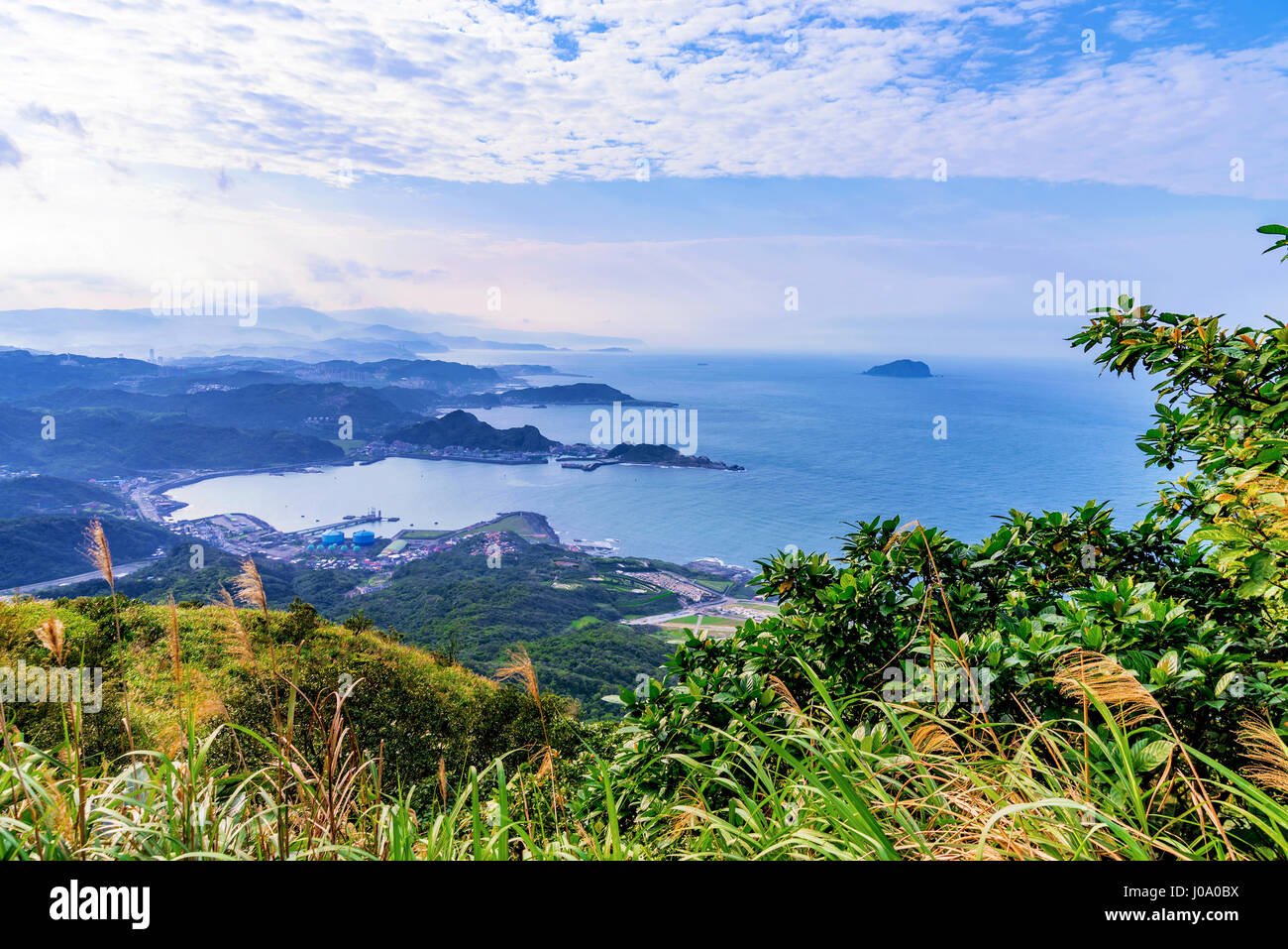 Mountain view of sea and countryside in Taiwan Stock Photo - Alamy