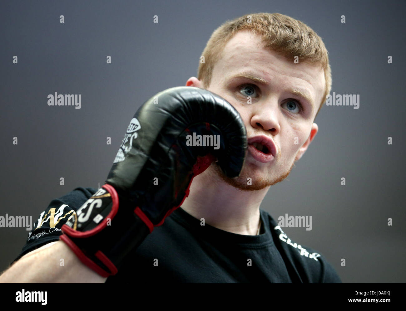 Scotland's Charlie Flynn during the public workout at St Enoch's Centre ...