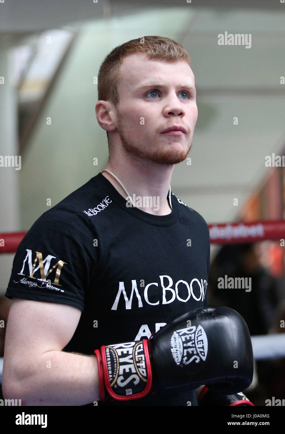 Scotland's Charlie Flynn during the public workout at St Enoch's Centre ...