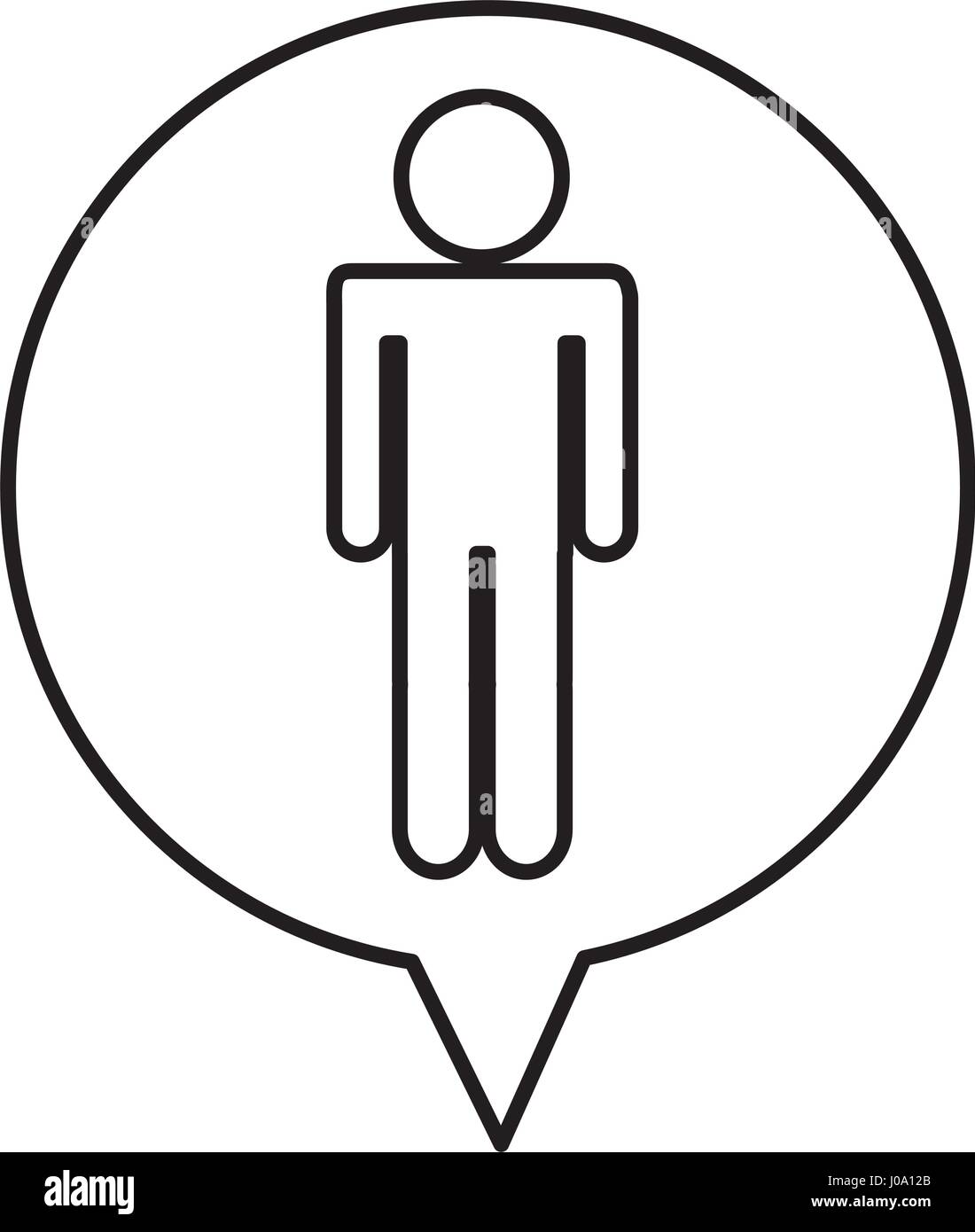 speech bubble with human figure silhouette icon Stock Vector Image ...