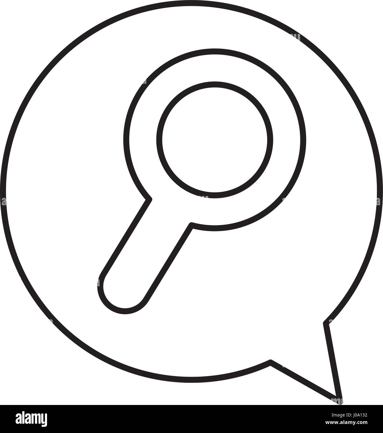 speech bubble with search magnifying glass icon Stock Vector Image ...