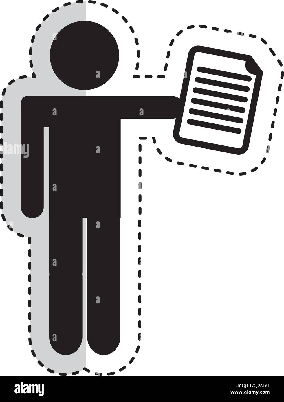 human figure with paper document isolated icon Stock Vector Image & Art ...