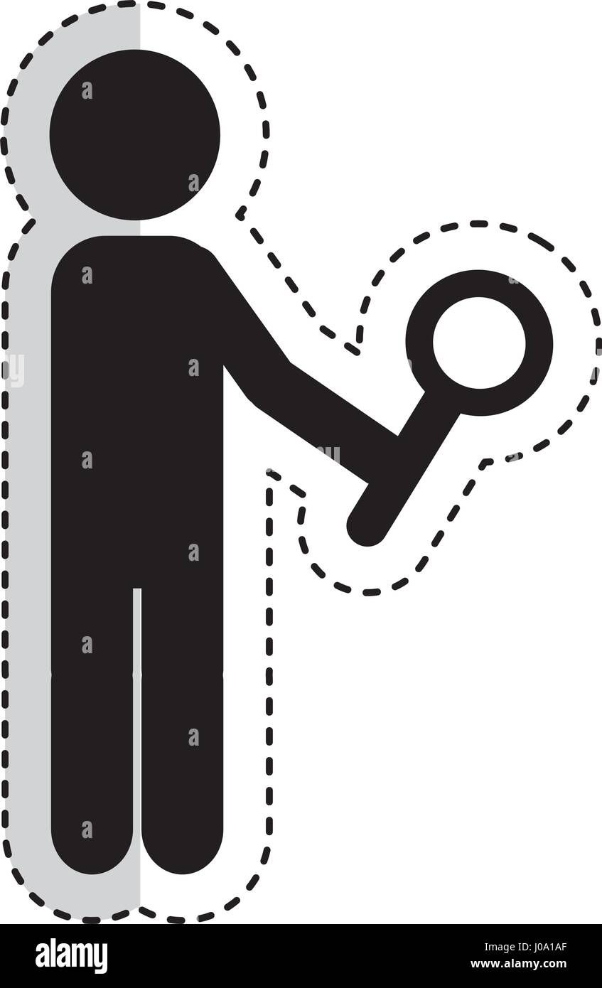 human figure with search magnifying glass icon Stock Vector Image & Art ...