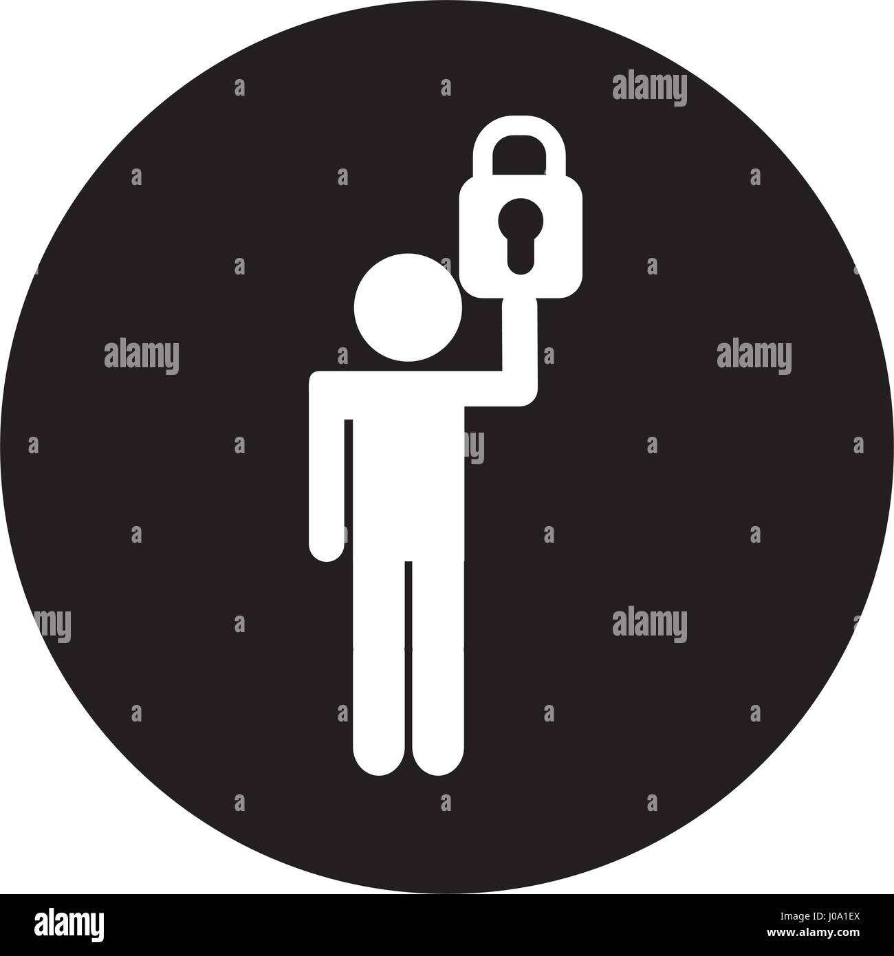 human figure with safe padlock isolated icon Stock Vector Image & Art ...