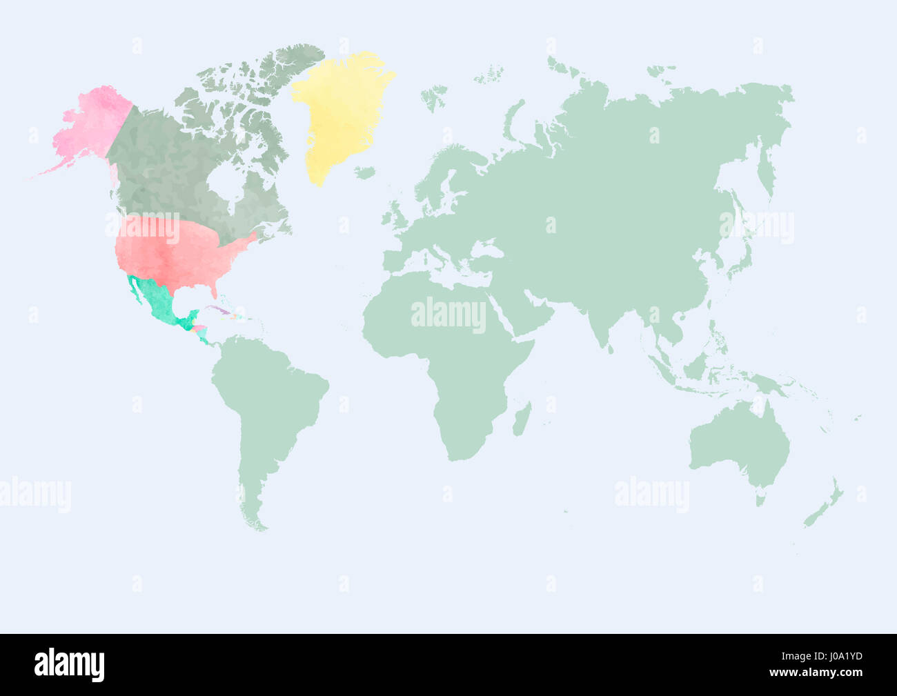 Flat world map with countries hi-res stock photography and images - Alamy