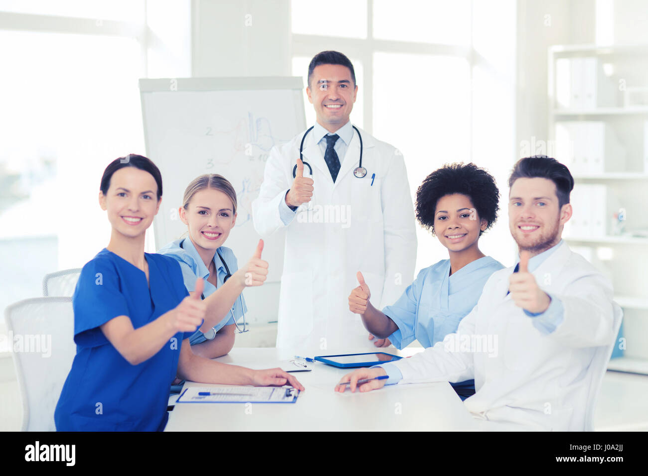 group of doctors on presentation at hospital Stock Photo - Alamy