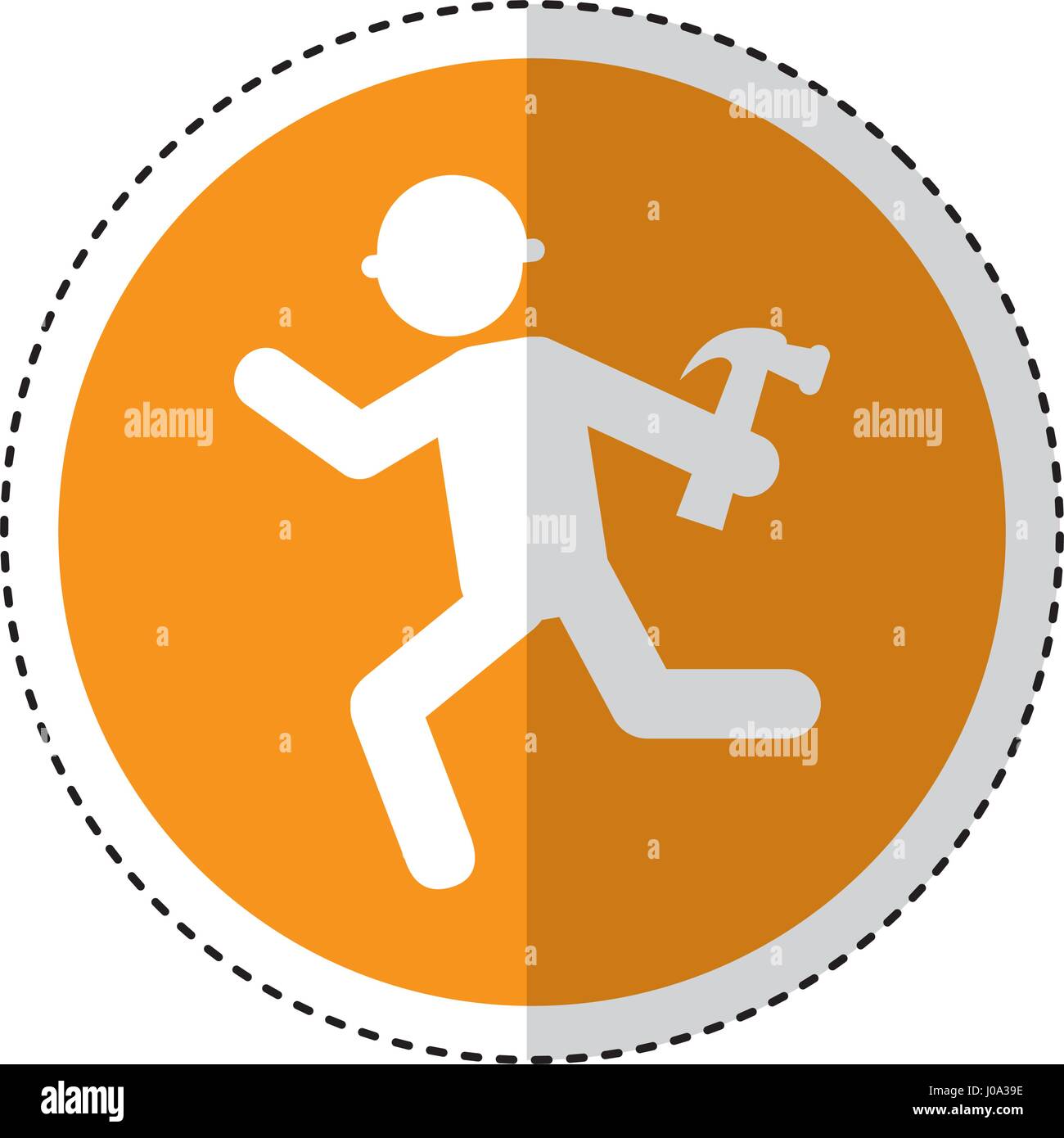 construction worker with hammer avatar Stock Vector Image & Art - Alamy