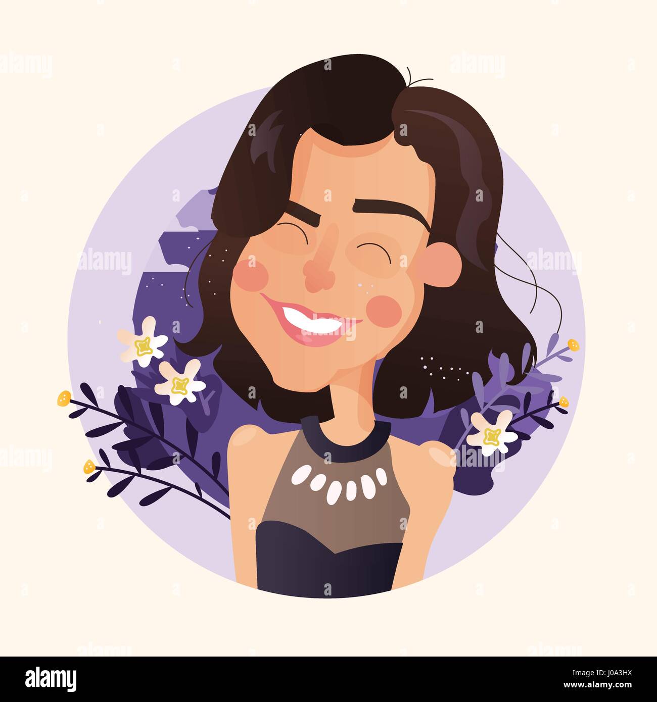 Simple avatar collection. Flat cartoon style faces. Vector illustration ...