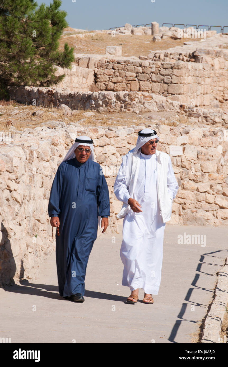 Muslim men in front of the ruins of the Temple of Hercules, the most ...