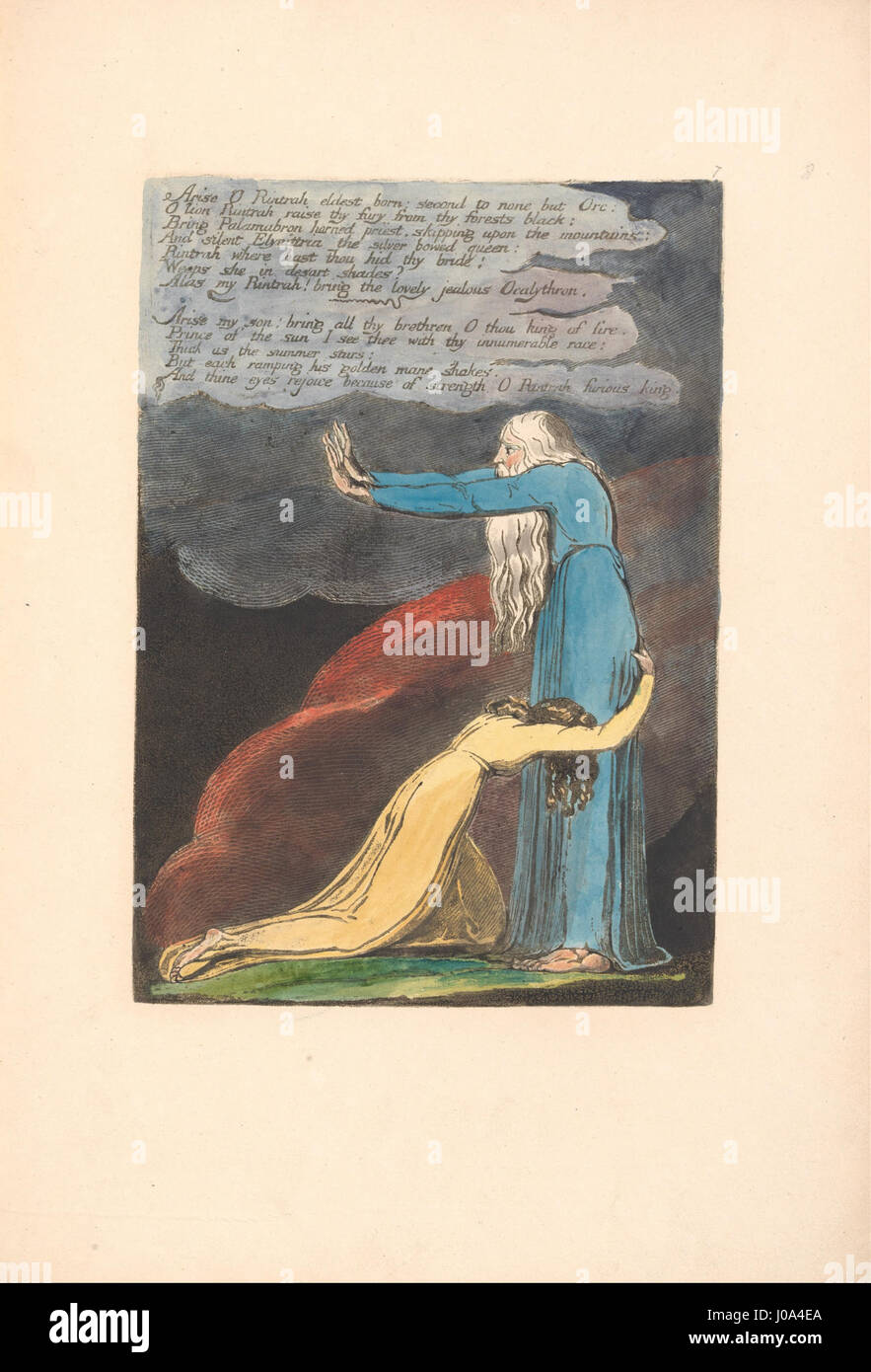 This plate from William Blake's 'Europe: A Prophecy' features the ...