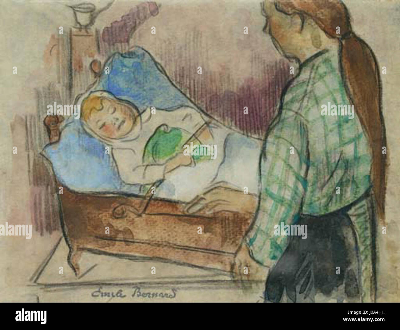 'Le Sommeil' by Émile Bernard is a symbolic painting showcasing a ...