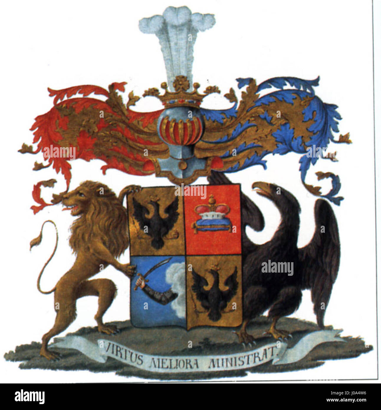The coat of arms of the Myatlev family, a noble Russian lineage ...