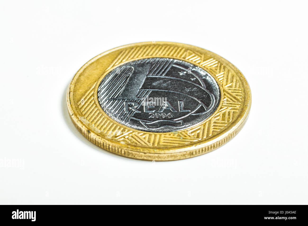 Brazilian real coin Stock Photo - Alamy
