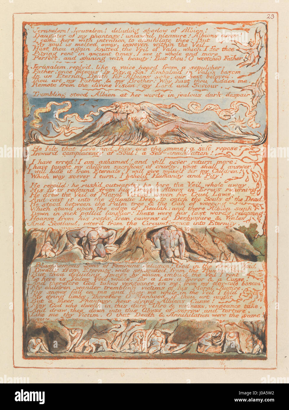 Plate 23 from William Blake's 'Jerusalem' depicts an iconic line from ...
