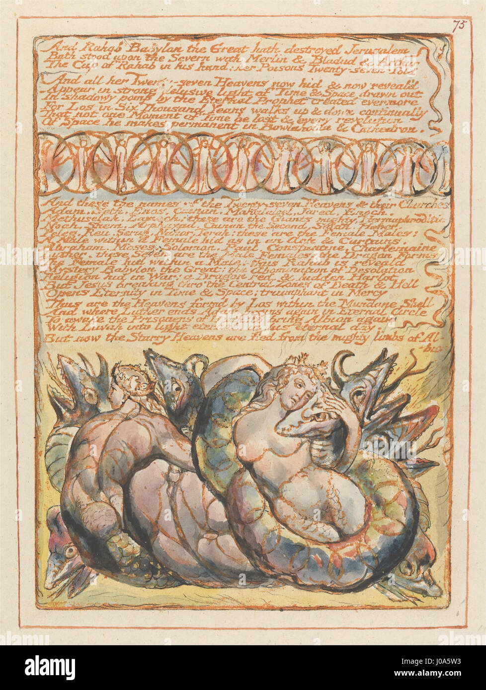 William Blake's 'Jerusalem, Plate 75' features a dramatic scene with ...