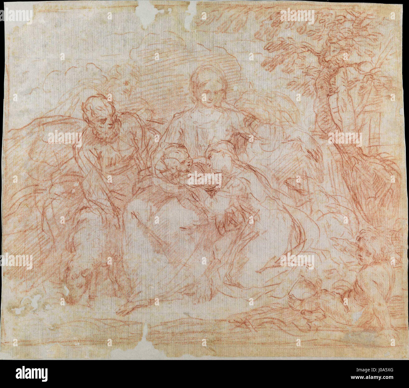 Simone Cantarini’s 'A Sagrada Família e Santa Inês' depicts the Holy ...