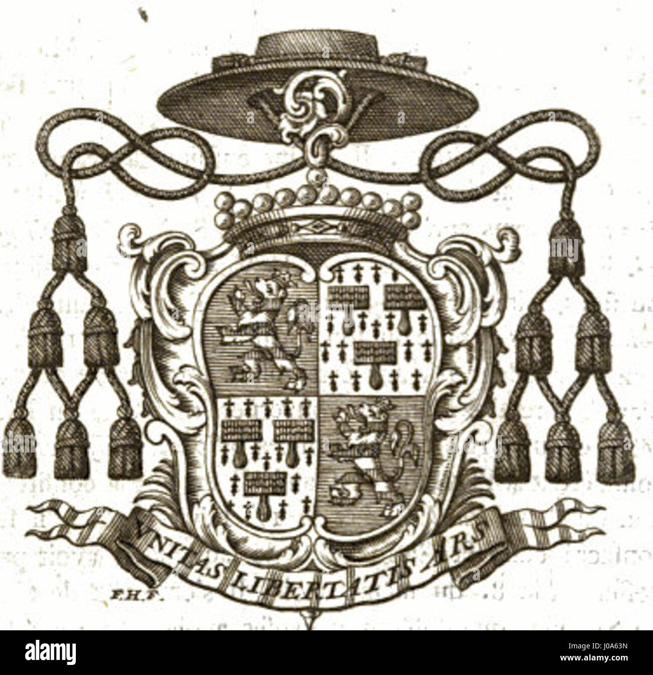 This heraldic work by François Van der Burch depicts the coat of arms ...