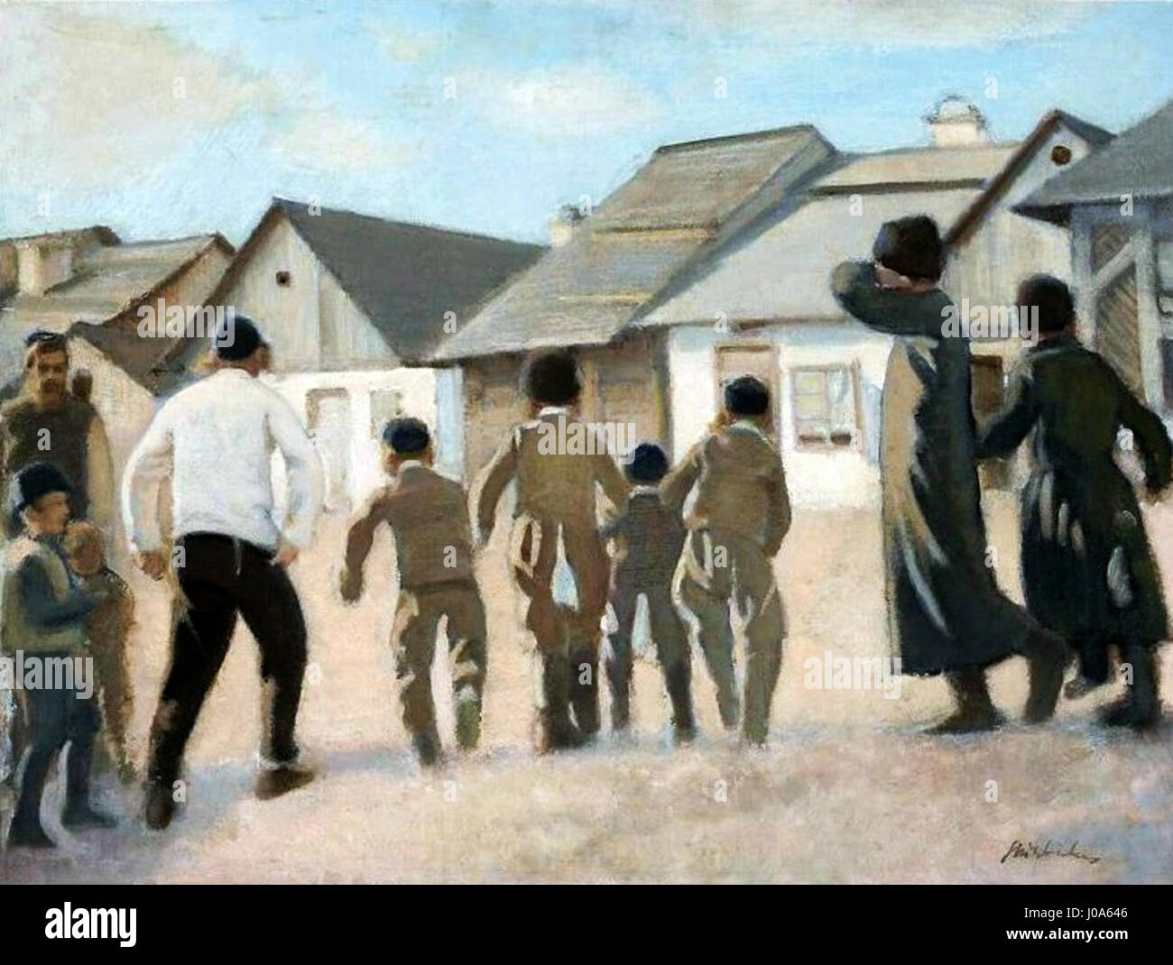 Debicki’s 'To the Cheder' depicts a Jewish child walking toward the ...