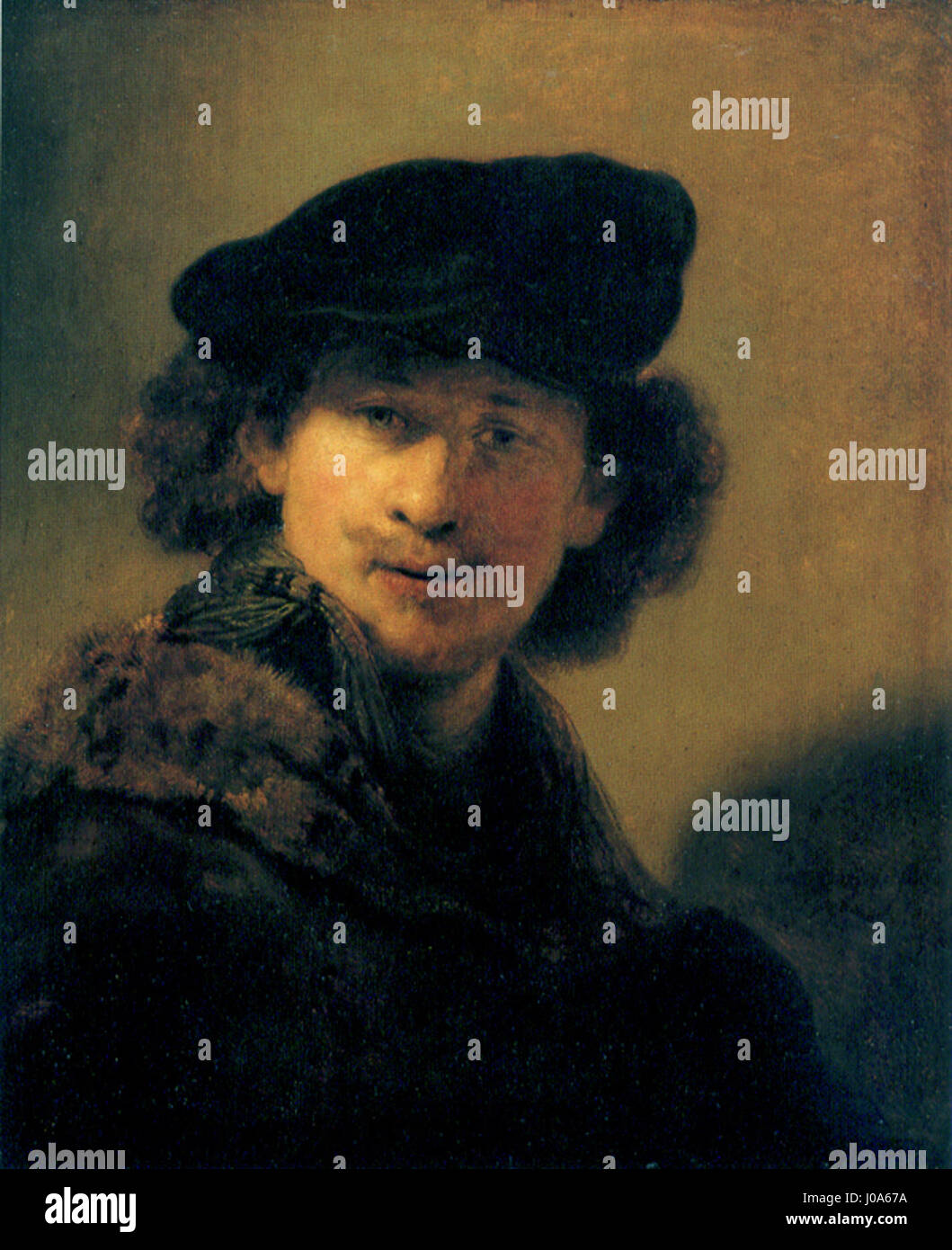 'Auto-retrato' (Self-Portrait) by Rembrandt, painted in 1634, shows the ...